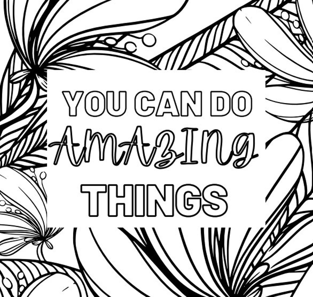 Positive Vibes: Adult Coloring Book for Relaxation - Digital Download ...