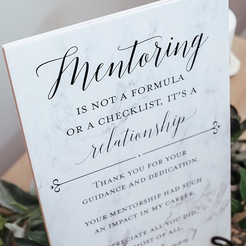 Marble Mentor Plaque With Stand Thank You Mentor Sign Custom - Etsy