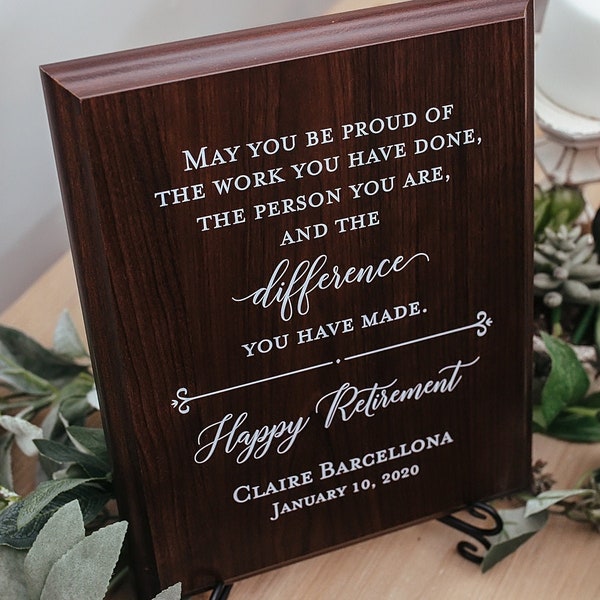Retirement Plaque - Etsy