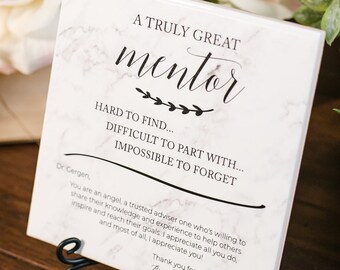 Marble Mentor Plaque With Stand Thank You Mentor Sign Custom | Etsy