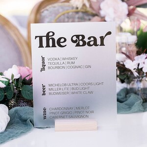 Retro 60s 70s Groovy Bar Menu Signature Cocktails Custom Clear Glass ...