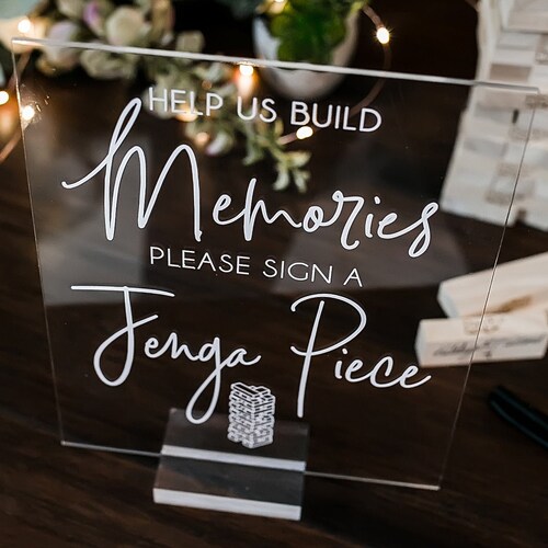 Help Us Build Memories Please Sign a Jenga Piece Clear Glass - Etsy