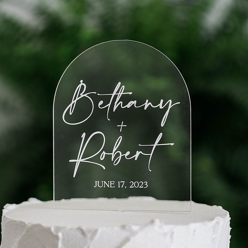 Acrylic Wedding Cake Topper - Etsy