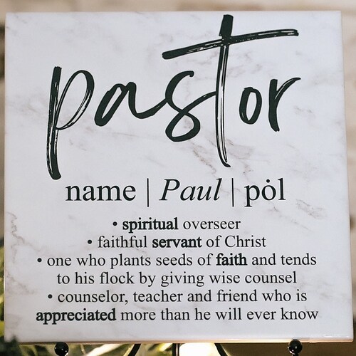 Pastor Definition Print Appreciation Day Plaque Gift Stand - Etsy