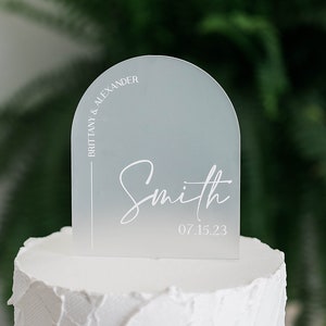 ARCH Acrylic Cake Topper, Personalized Name Wedding or Birthday Cake ...