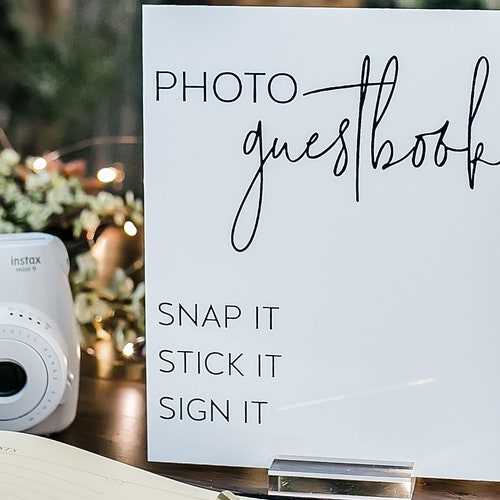 Photo Guestbook Snap It Stick It Sign It Clear Glass Look - Etsy