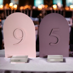 3D ARCH Monochromatic Acrylic White, Blush, Dusty Blue and Gold Table ...