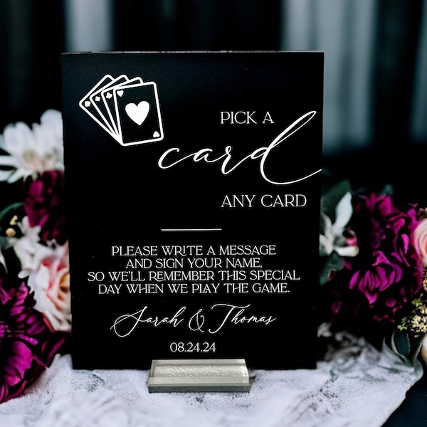 Wedding Sign in Playing Cards - Etsy UK