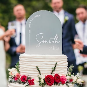 ARCH Acrylic Cake Topper, Personalized Name Wedding or Birthday Cake ...