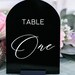 Black, White, Clear Frosted ARCH Acrylic Table Number Sign With Stands ...