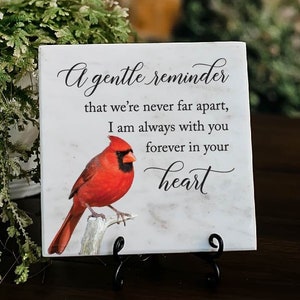 Red Cardinal Sympathy Tile Plaque Gift, Memorial Sign Present Idea, A ...