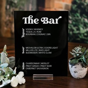 Retro 60s 70s Groovy Bar Menu Signature Cocktails Custom Clear Glass ...