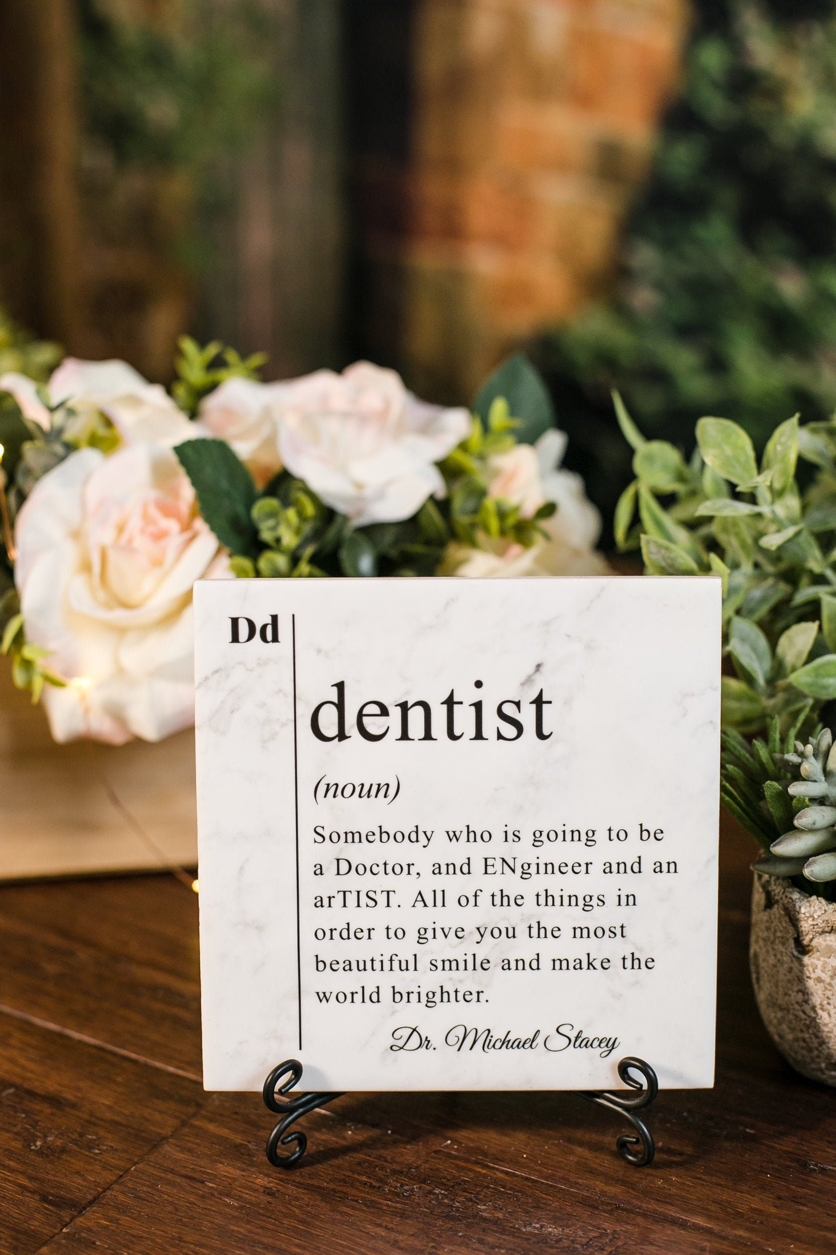 Dentist Definition Thank You Appreciation Plaque With Stand - Etsy