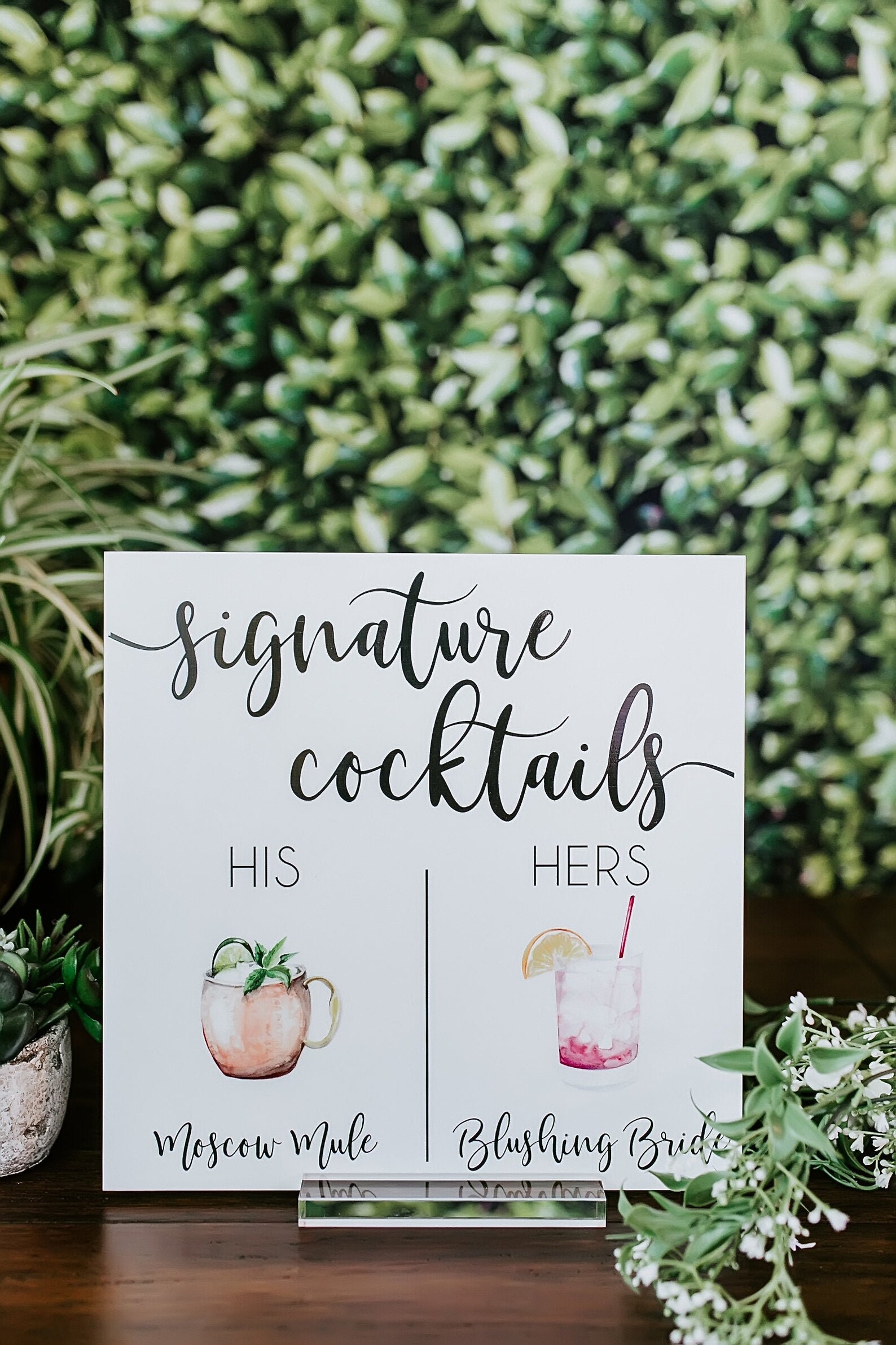 Bar Menu Signature Cocktails Custom Clear Glass Look Acrylic - Etsy