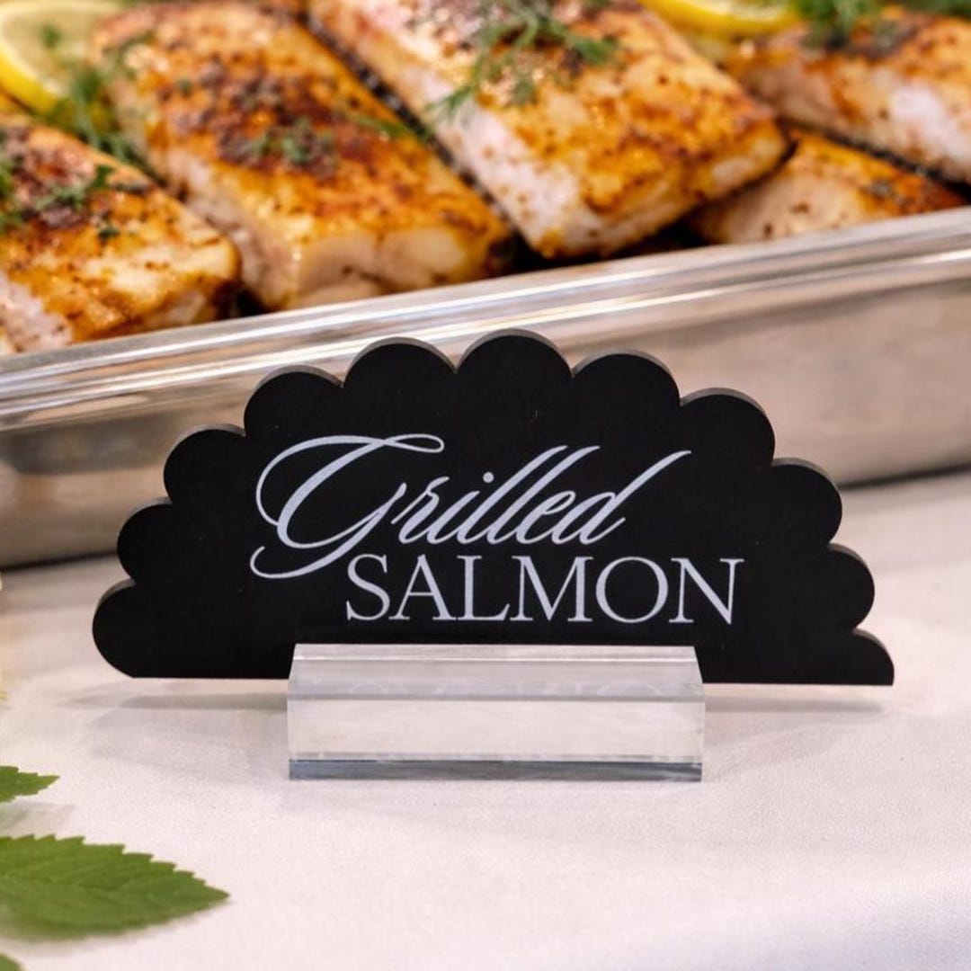 Acrylic Buffet Food Name Signs, Wedding Dessert Table Title Entree ...