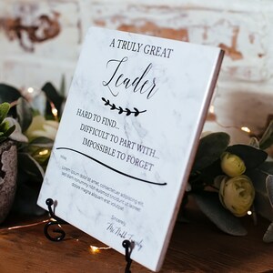 Marble Truly Great Leader Mentor Plaque With Stand Thank You - Etsy