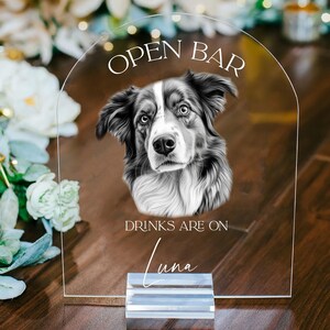 BEST SELLER Arch Open Bar Pet Drink Acrylic Wedding Sign for Bar ...
