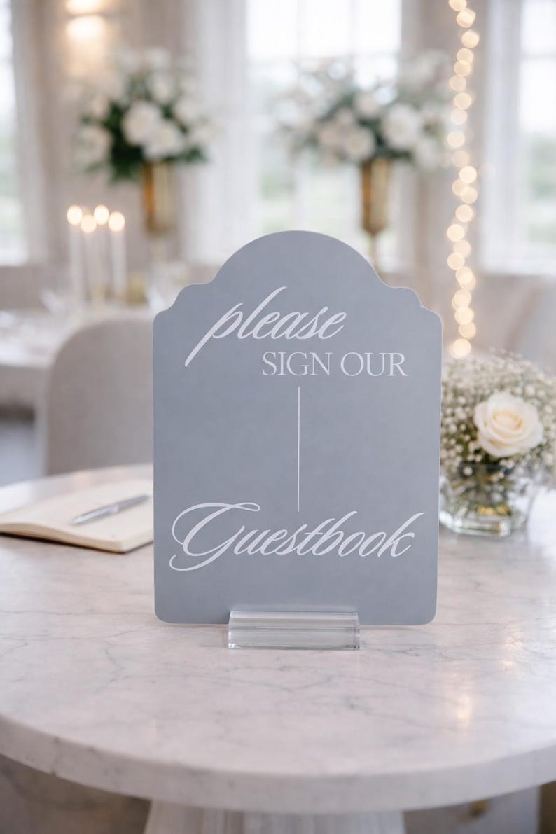 Set of 2 Gifts and Cards and Please Sign Our Guestbook Elegant Arch ...