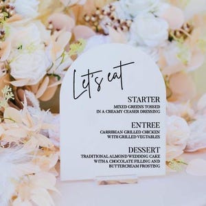ARCH Wedding Food Menu Acrylic Signs, Dessert Table Titles, Entree ...