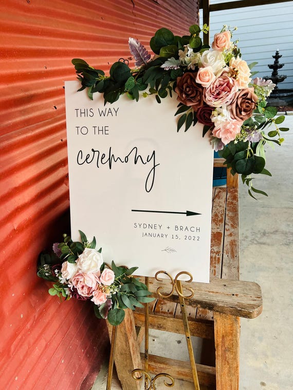 Reception Directional Wedding Signs Personalised Metal Wedding Sign,