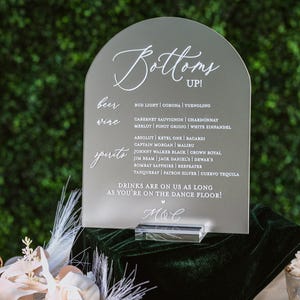 ARCH Bottoms up Bar Menu Signature Cocktails Custom Clear Glass Look ...