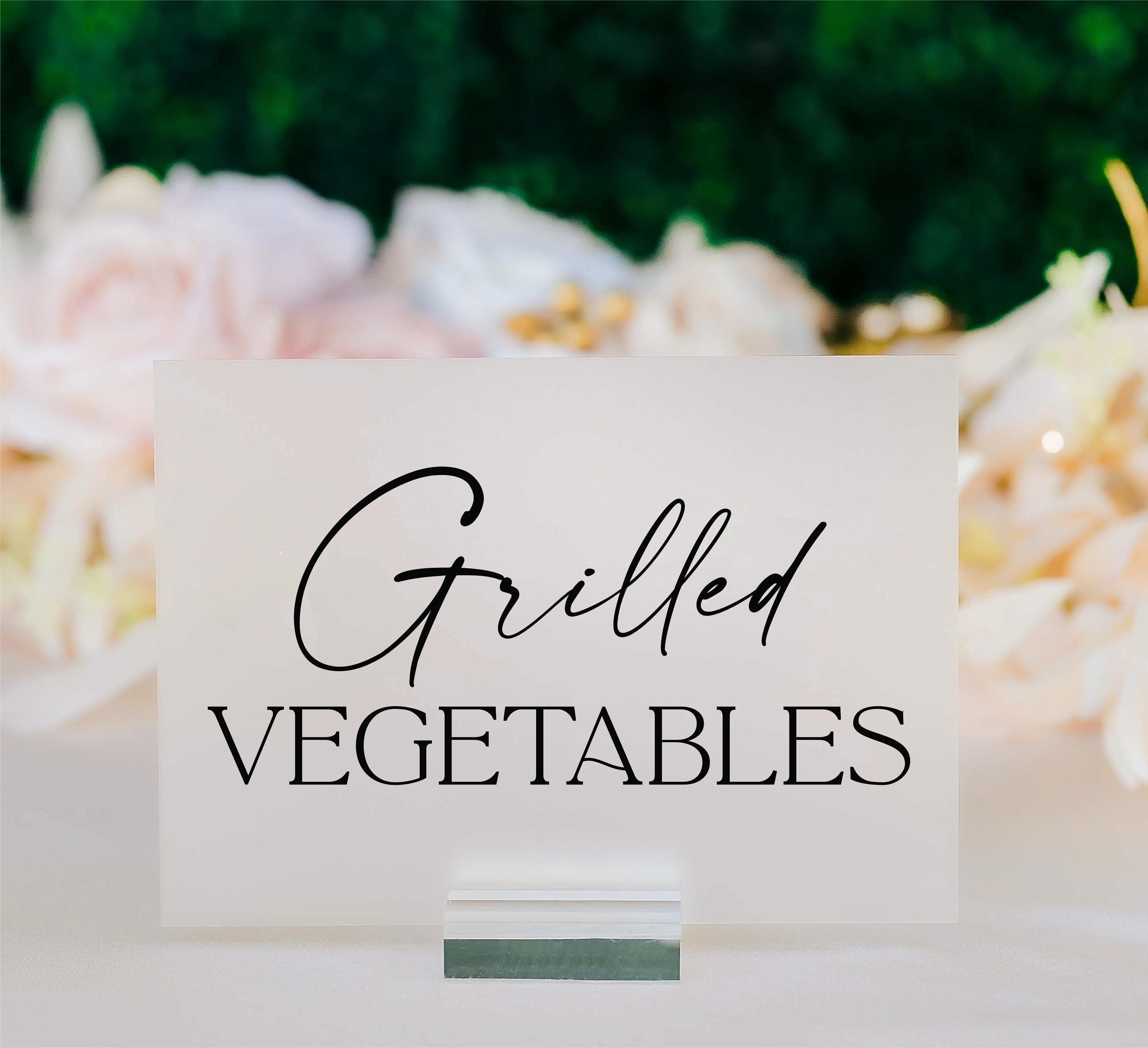 Buffet Wedding Food Menu Acrylic Signs, Dessert Table Titles, Entree ...
