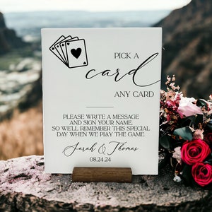 Pick A Card Any Card Playing Cards Acrylic Guestbook Wedding Sign ...