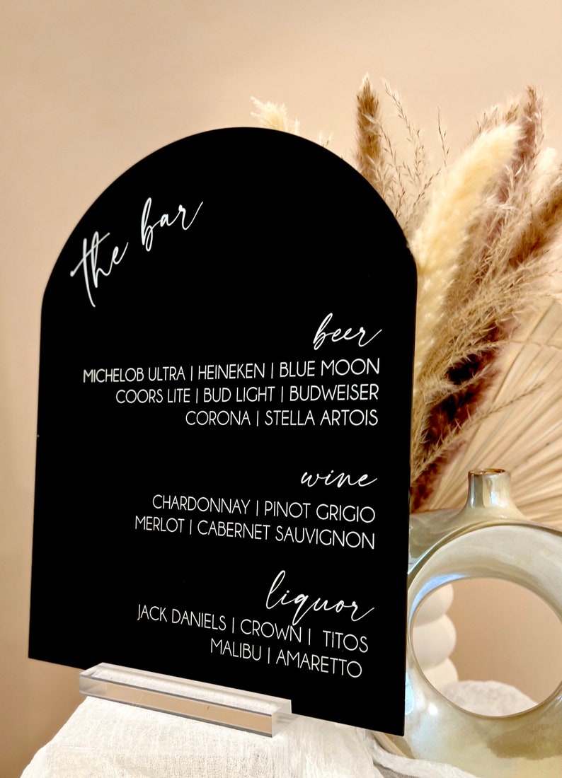 ARCH Bar Menu Signature Cocktails Custom Clear Glass Look - Etsy