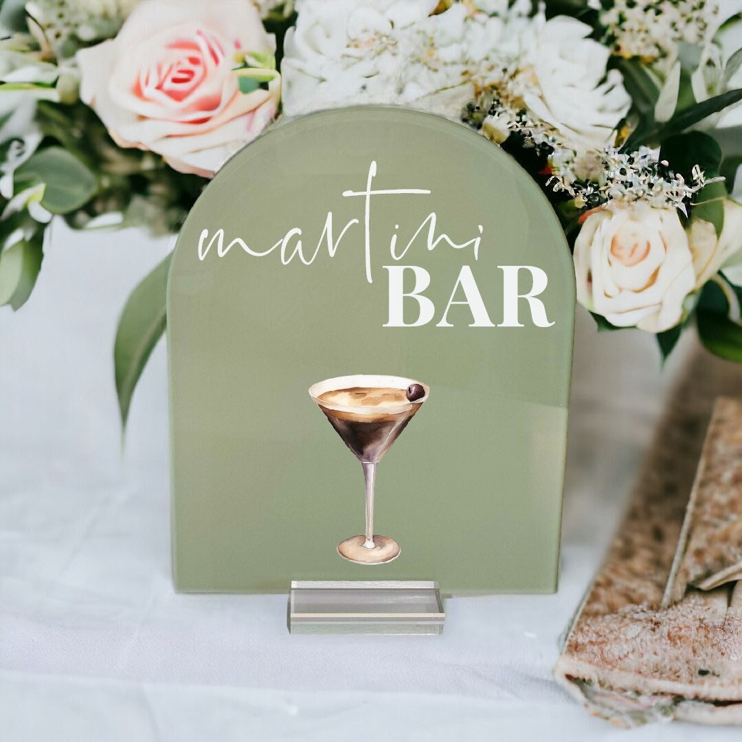 ARCH Custom Color MARTINI Bar Personalize With Drink Icon for Open ...