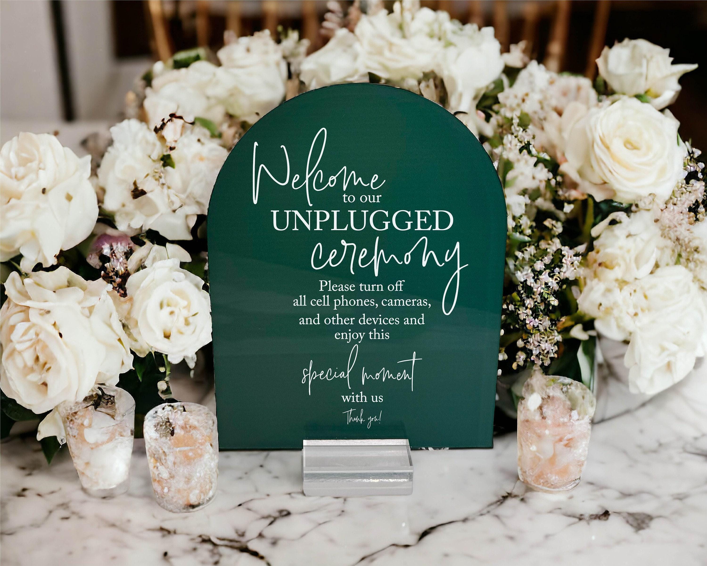 ARCH Custom Color Unplugged Ceremony Acrylic Wedding Sign, Unplug Be ...