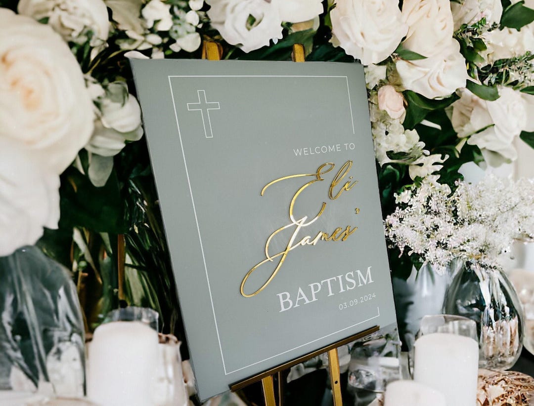 3D Welcome to the Baptism Celebration of Acrylic Sign With 3D Lettering ...