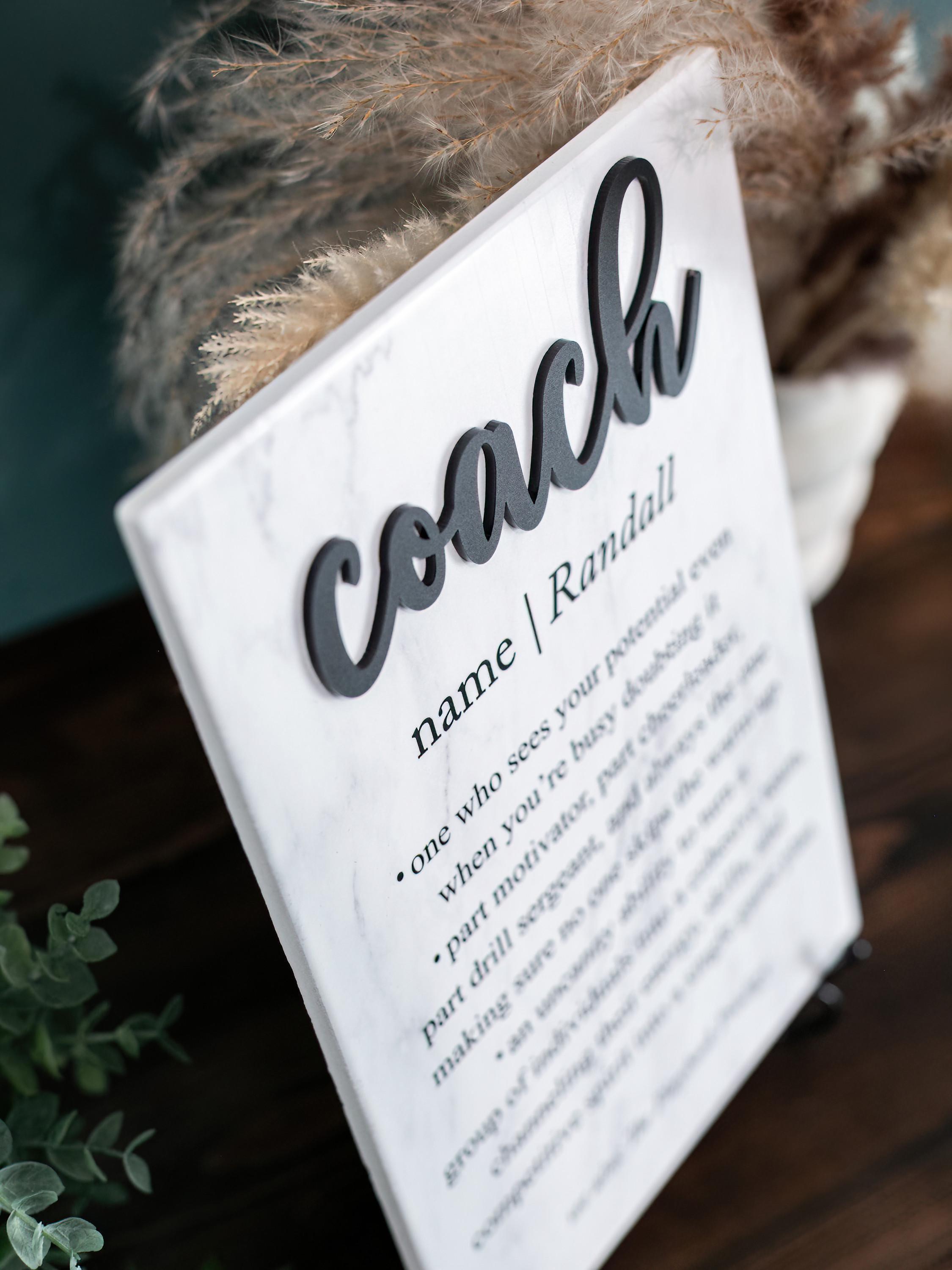 3D Coach Ceramic Tile Plaque Gift, Personalized Thank You Present From ...