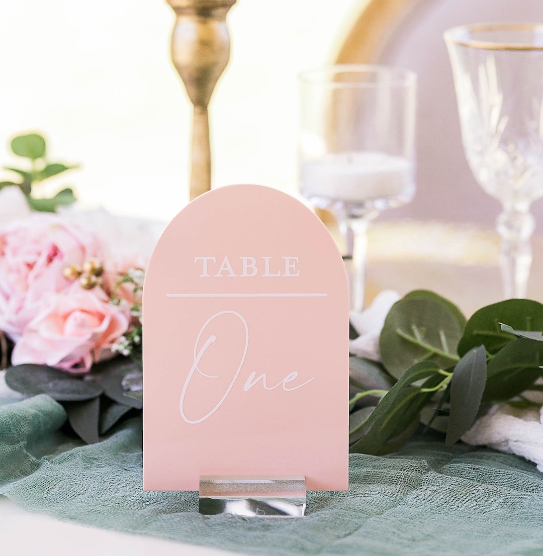 Specialty Colors ARCH Acrylic Table Number Sign With Stands, Perspex ...