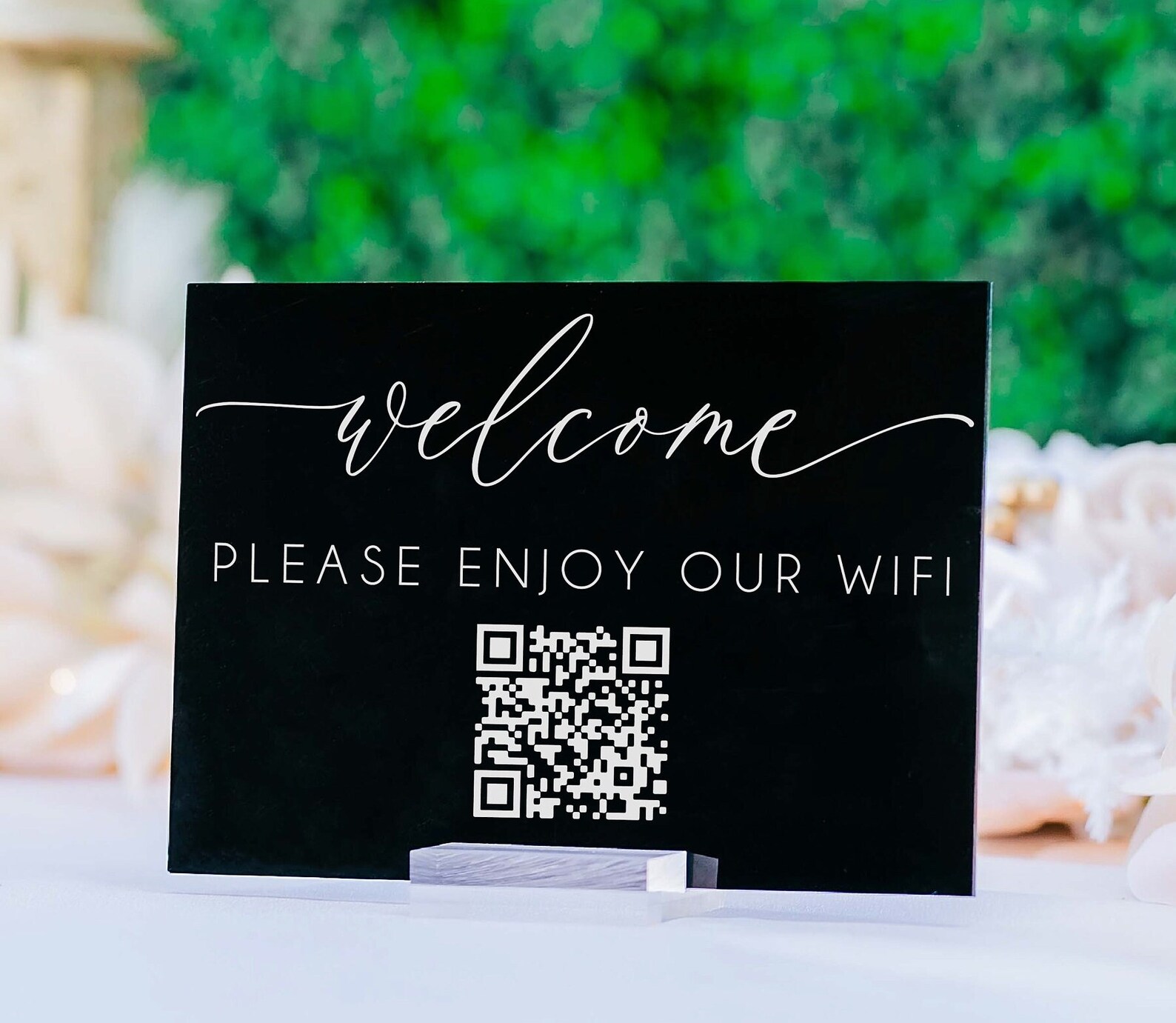Scannable WIFI QR Code Welcome Please Enjoy Our Wireless - Etsy
