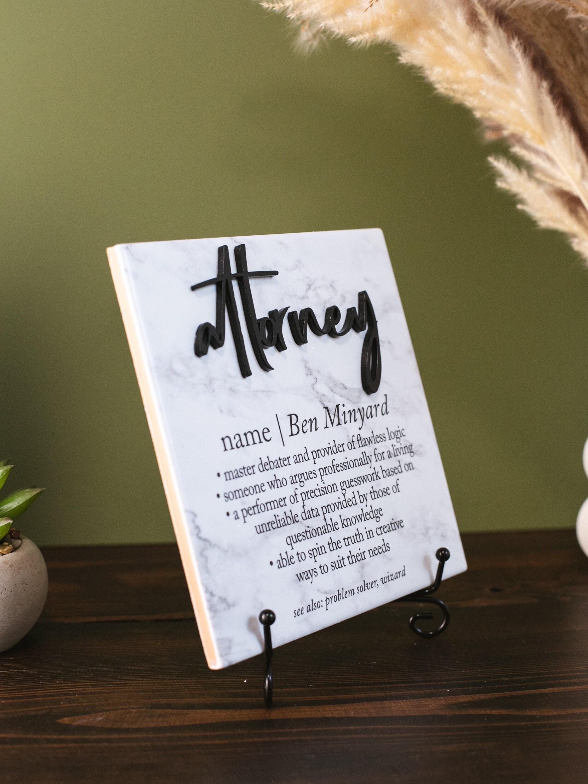 3D Attorney Tile Plaque With Stand, Lawyer Appreciation Gift, Juris ...