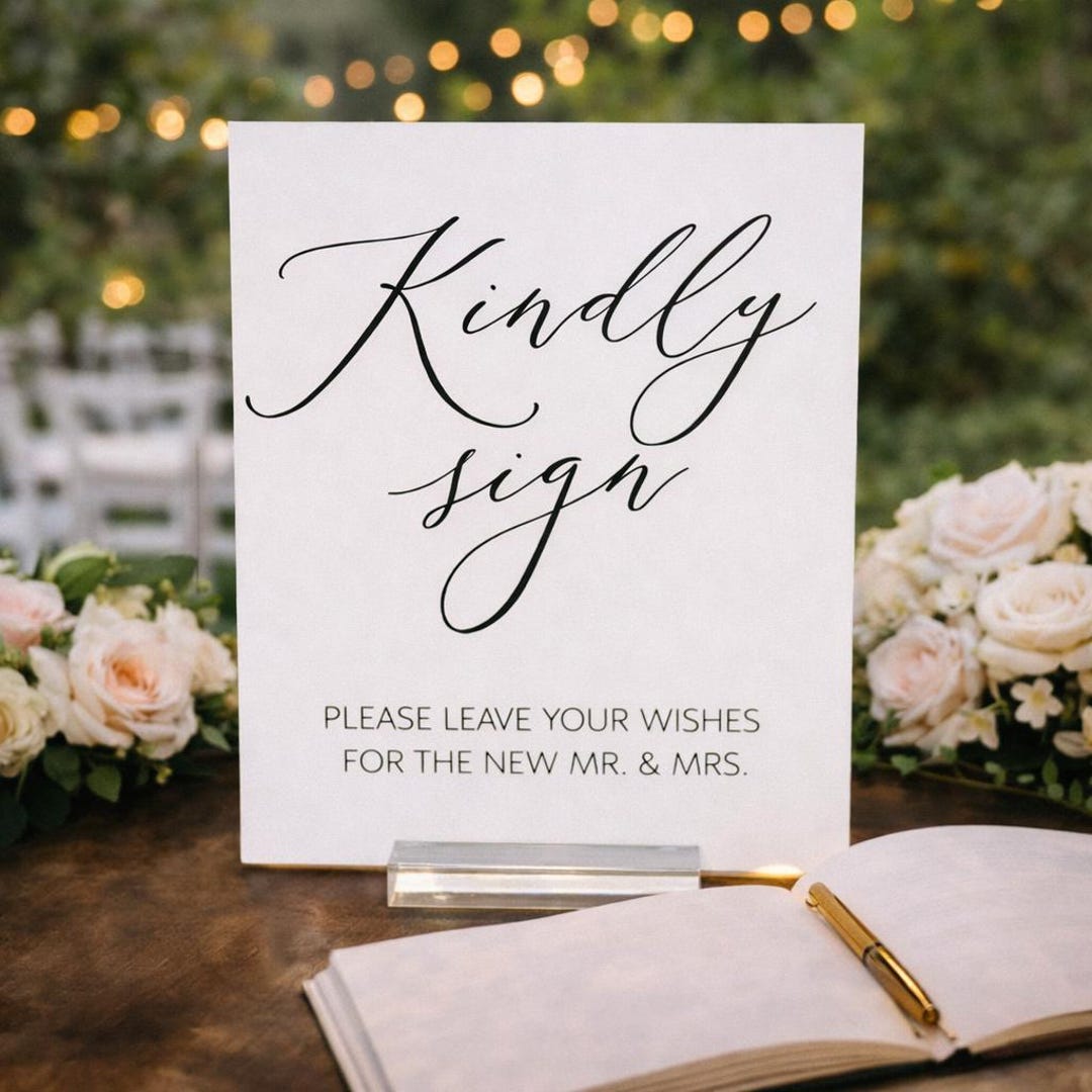 Acrylic Kindly Please Sign Our Guestbook Wedding Sign - Etsy