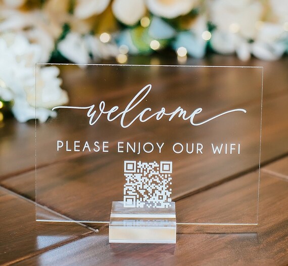 Scannable WIFI QR Code Welcome Please Enjoy Our Wireless | Etsy