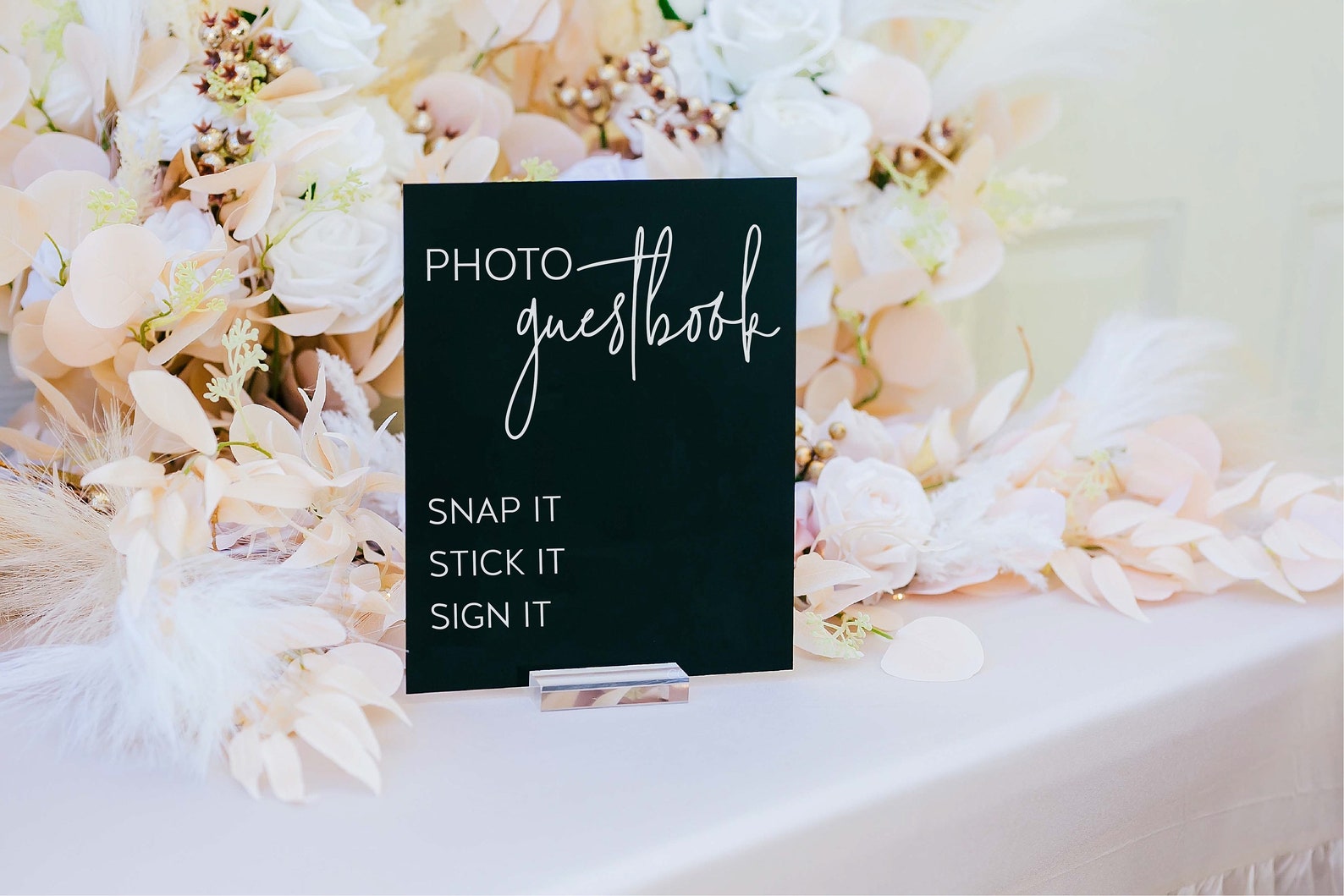 Photo Guestbook Snap It Stick It Sign It Clear Glass Look - Etsy