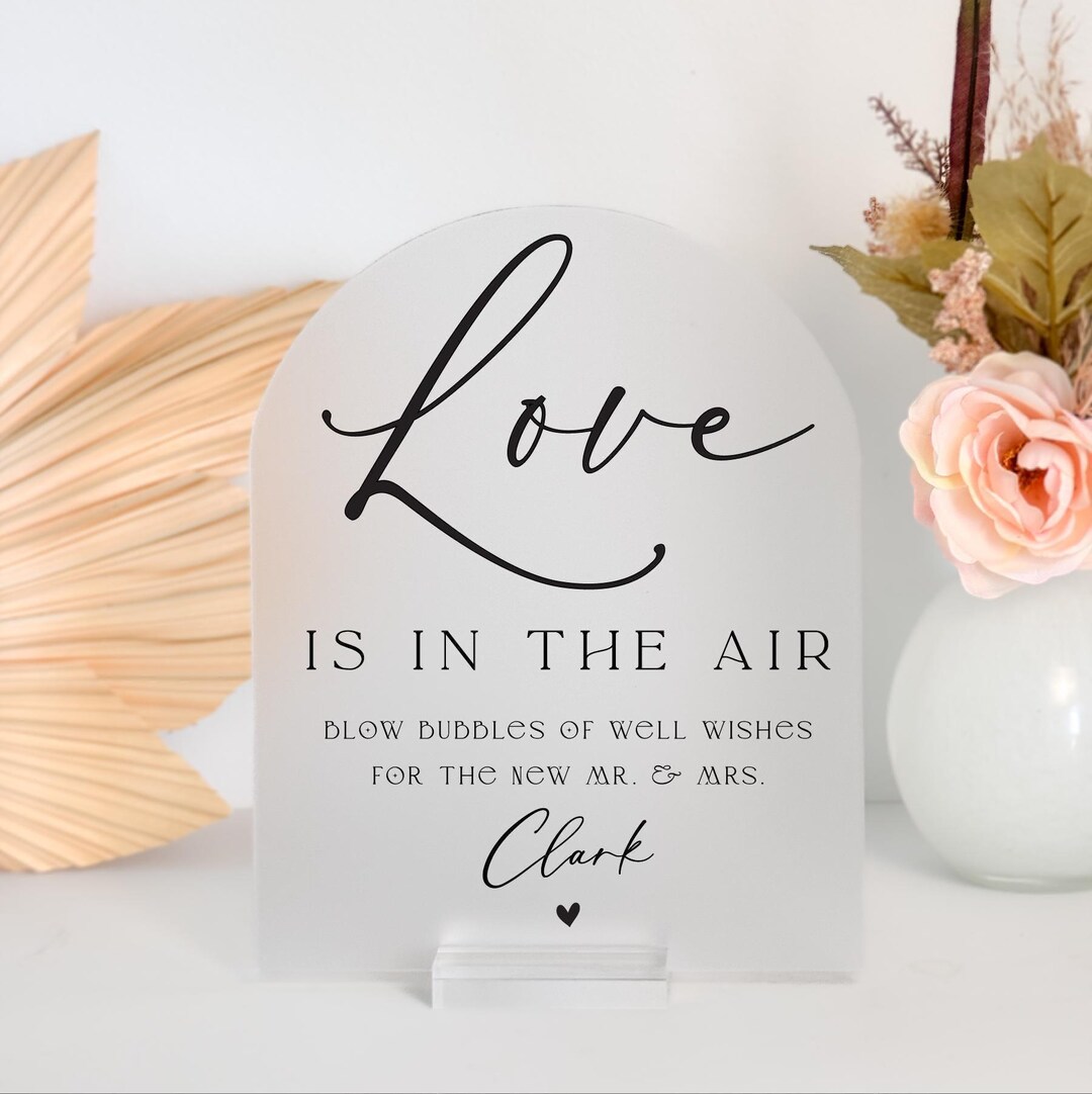 Blow Bubbles Reception Exit Signage Bubble Send off Make A Wish Acrylic ...