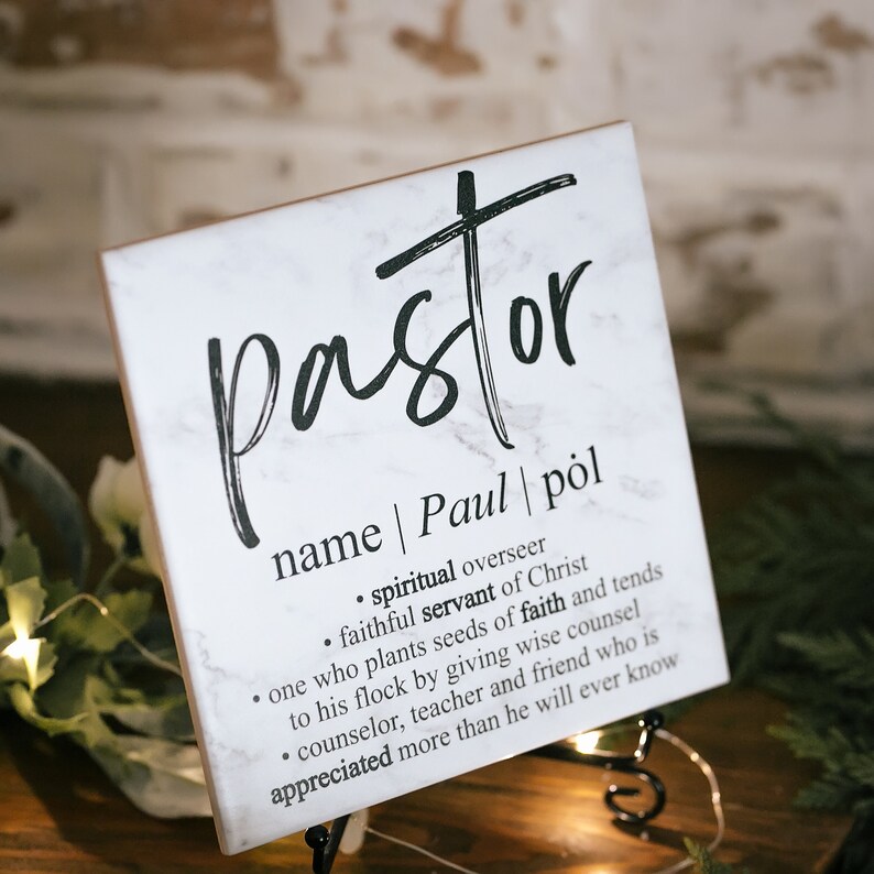 Pastor Definition Print Appreciation Day Plaque Gift Stand - Etsy