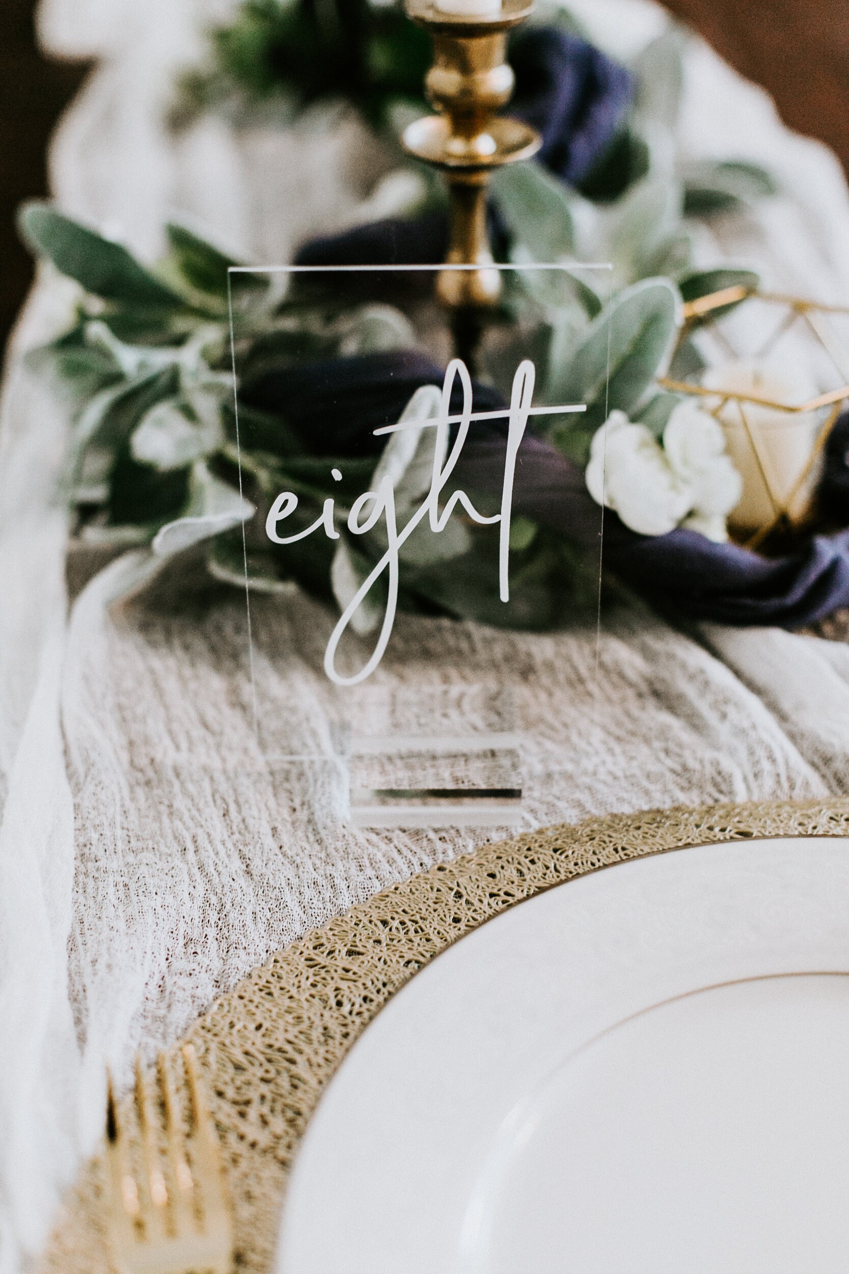 Clear Glass Look Acrylic Table Number Sign With Stands | Etsy