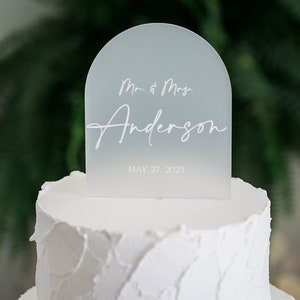 ARCH Acrylic Cake Topper, Personalized Name Wedding or Birthday Cake ...