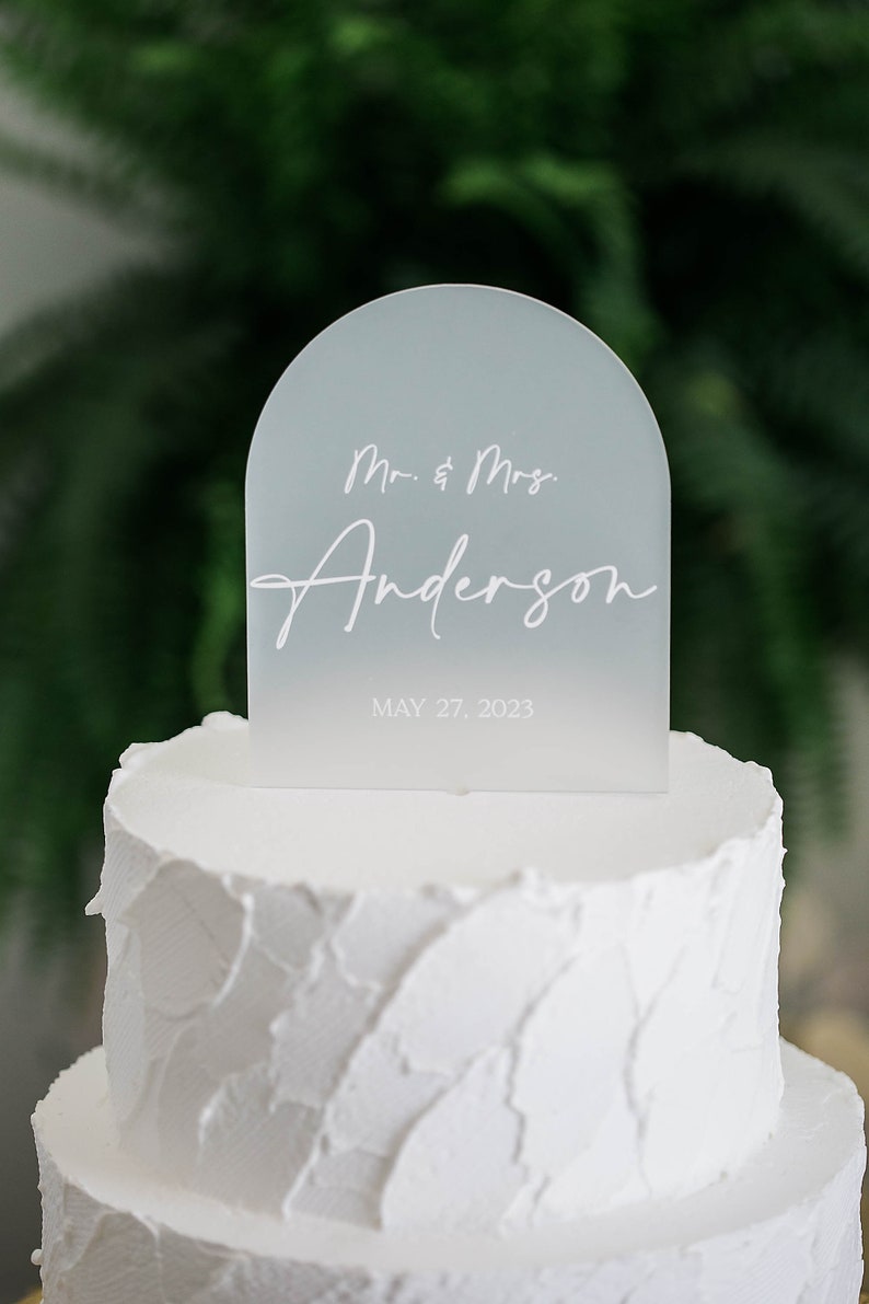 ARCH Acrylic Cake Topper Personalized Name Wedding or - Etsy