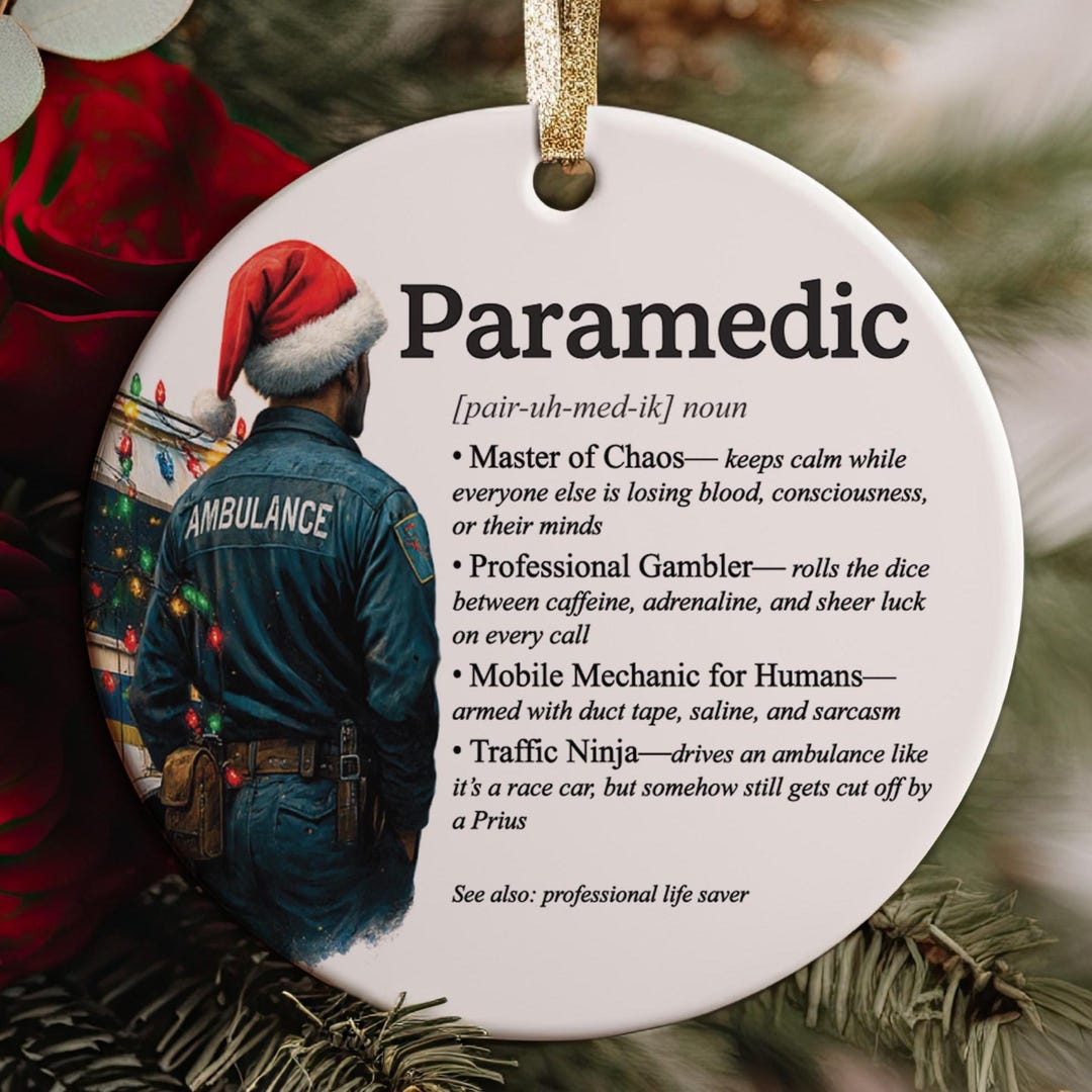 Paramedic Christmas Ornament Ceramic Holiday Gift for EMS or EMT Worker ...