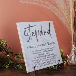 Personalized Step Dad Tile Plaque Gift From Stepson or Stepdaughter ...