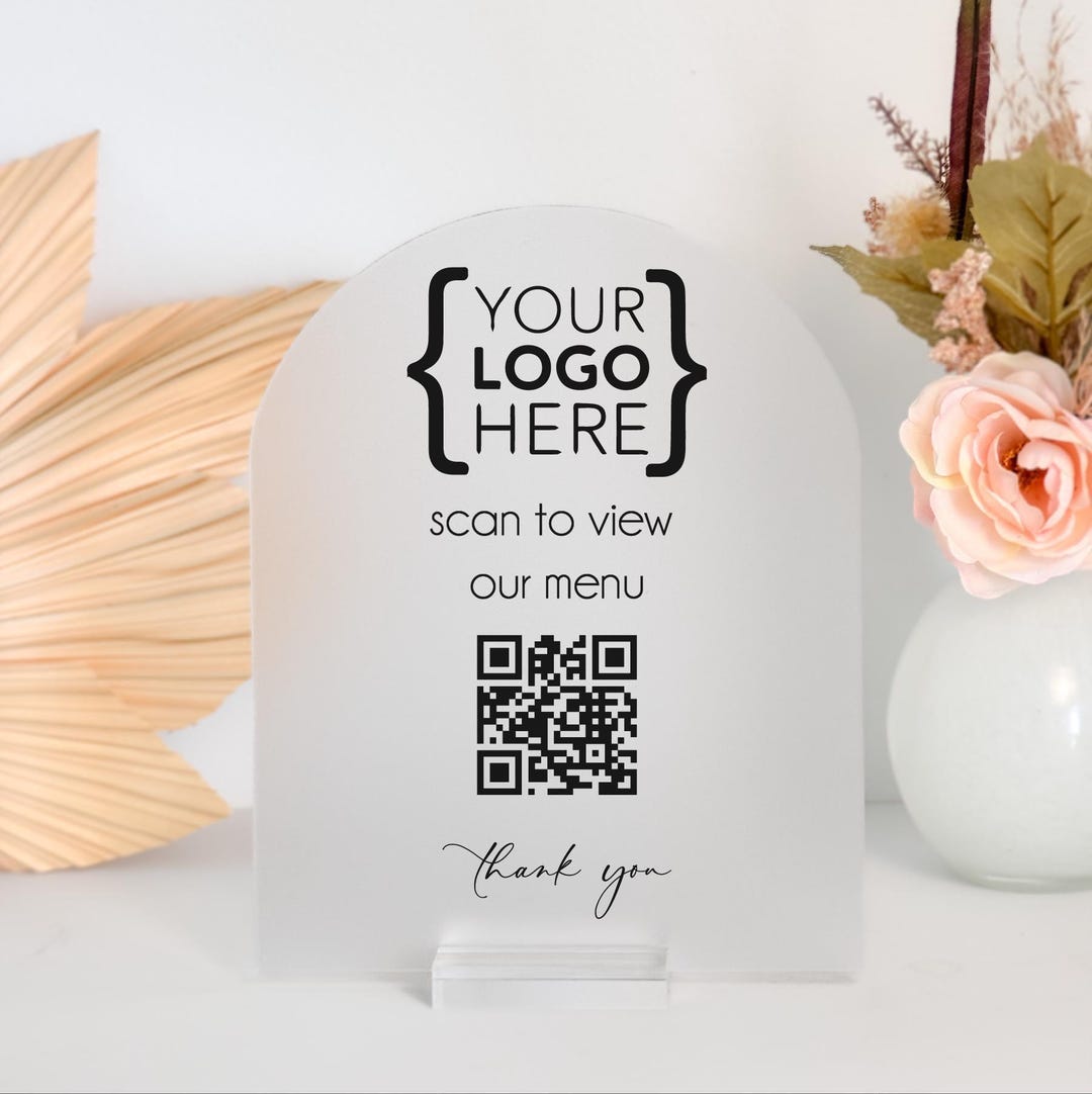 Scan for Menu Personalized to Your Logo Bar Restaurant Diner Cafe QR ...