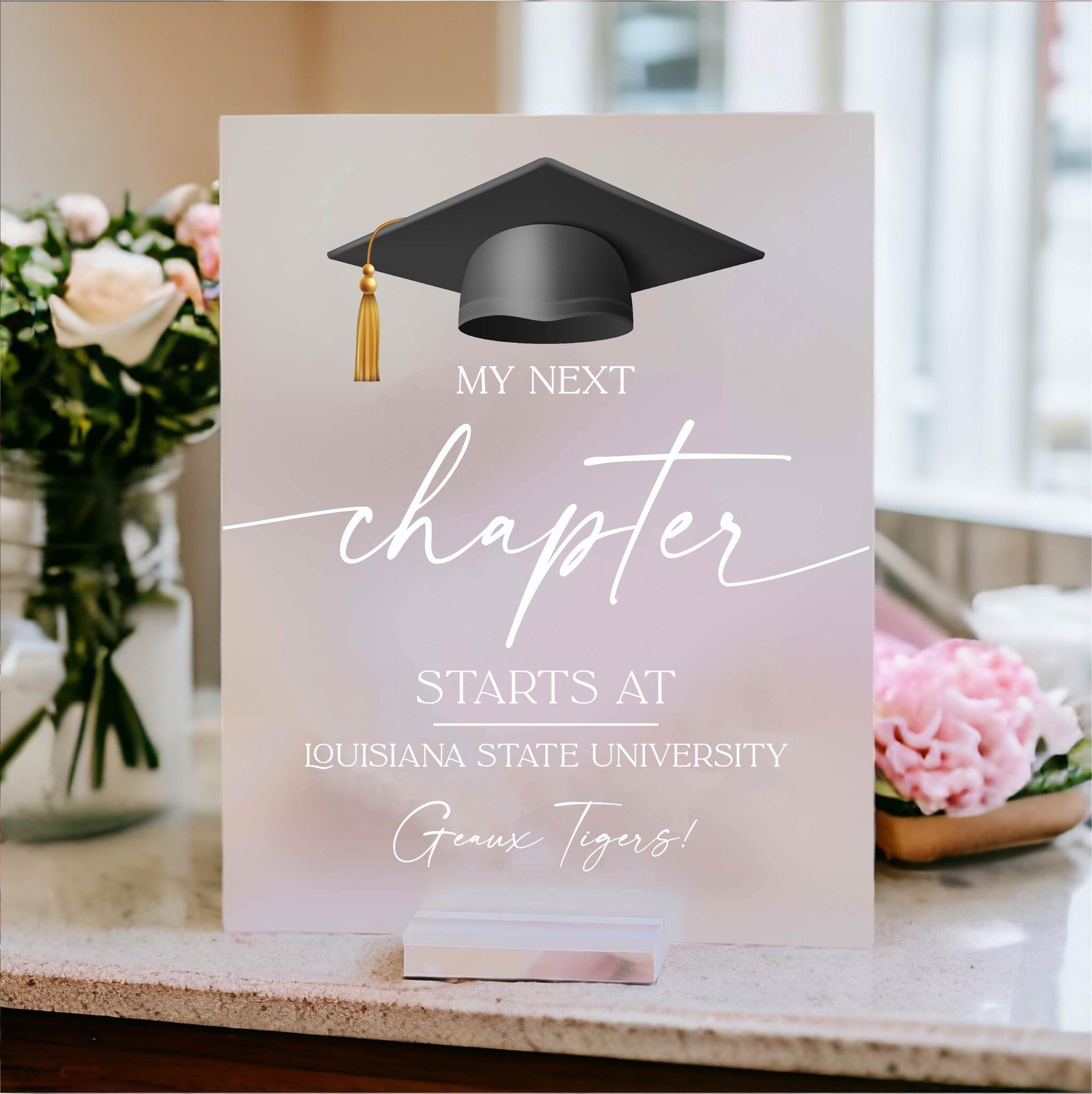 My Next Chapter Begins at University Graduation Acrylic Wedding Sign ...