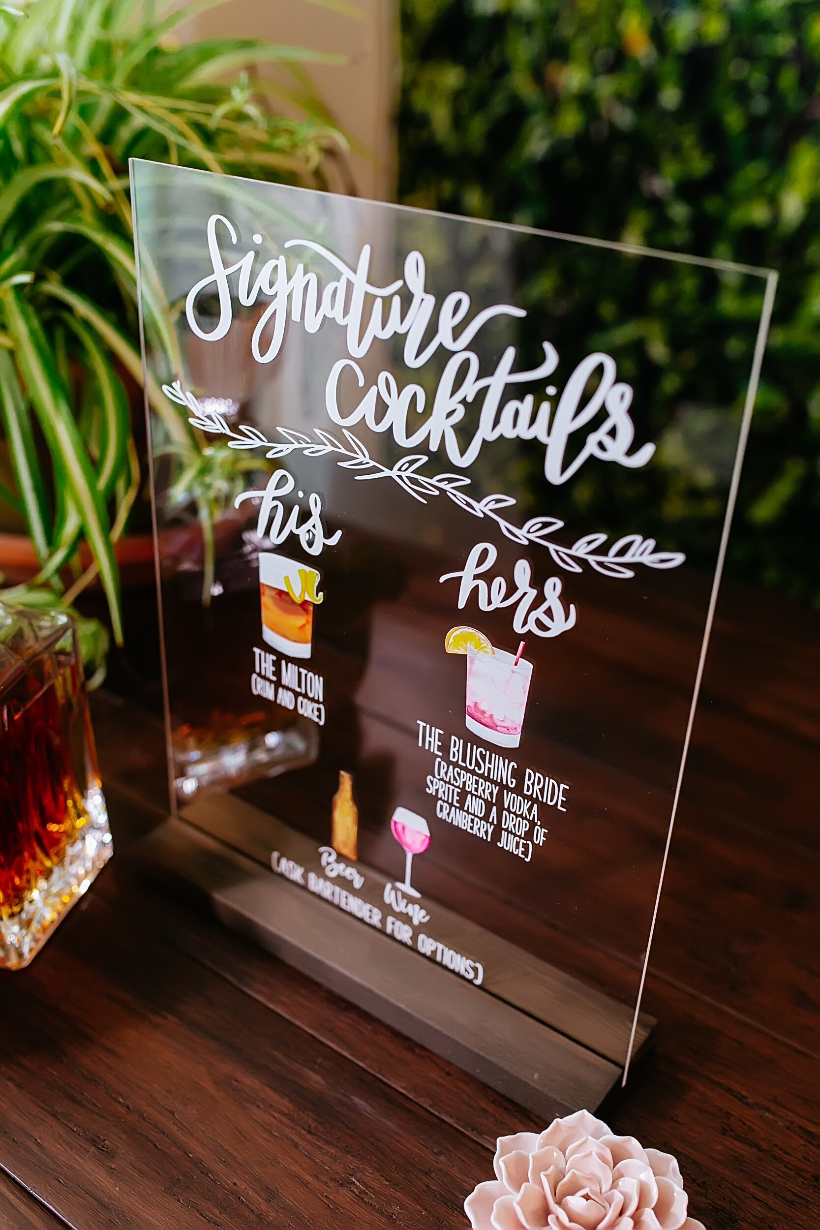 Bar Menu Signature Cocktails Custom Clear Glass Look Acrylic - Etsy Canada