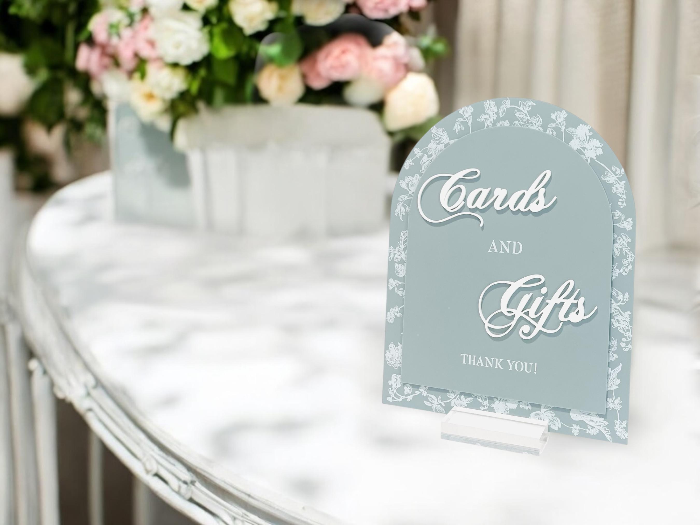 3D ARCH Cards and Gifts Thank You Blue Toile Floral Chinoiserie Bridal ...