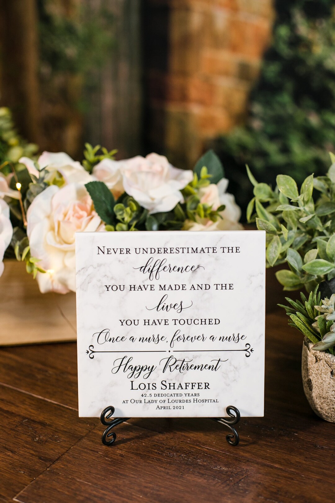 Forever A Nurse Retirement Tile Plaque Gift for RN, Cna, Lpn, Aprn ...